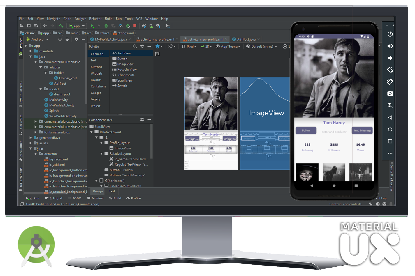 Classic Profile - Free android profile design with source code ...